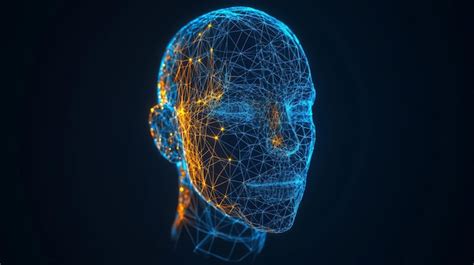 Digital Face Design Exploration At Night Futuristic Stock Premium Ai