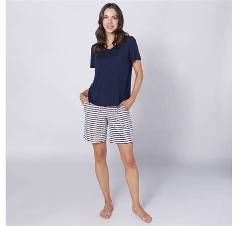 Cuddl Duds Cotton Core Vacation Mode Short Pj Set Tscca