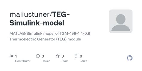 Github Maliustuner Teg Simulink Model Matlab Simulink Model Of Tgm 199 1 4 0 8 Thermoelectric