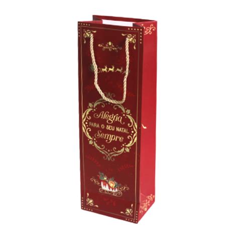 Sacola De Papel 12x36x8 5cm P Presente Natal Scx0051 Multiart Marbel