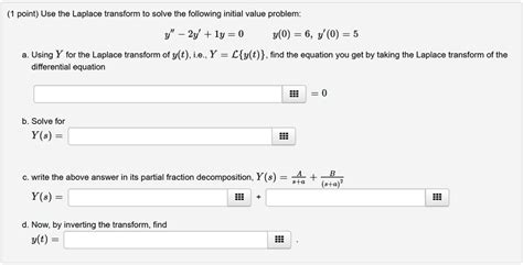 solved point use the laplace transform to solve the following initial