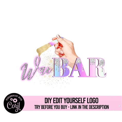 Waxing Logo Design Editable Wax Logo Sugar Wax Logo Etsy