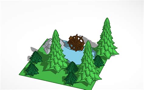 3d Design Water Wheel Tinkercad