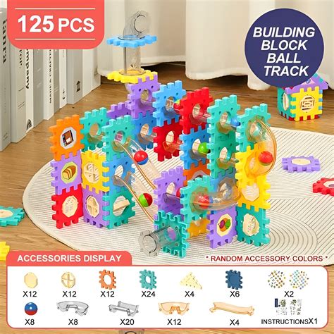 125pcs Diy Creative Pipeline Rolling Ball Building Blocks Marble Drop Set Dropshipper