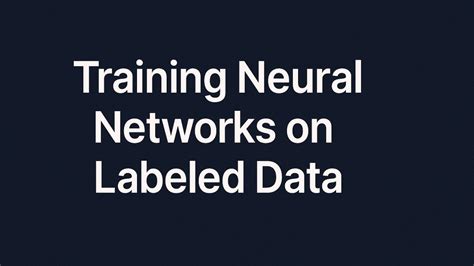 Training Neural Networks On Labeled Data