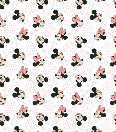 Disney Mickey And Minnie Mouse Sketch Floral Cotton Fabric Joann