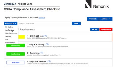 Merge Audit Checklists And Filter Audit Items Nimonik Quality Safety