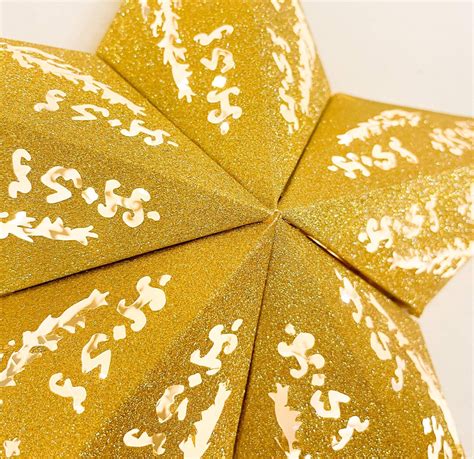 Lighted Filipino Christmas Parol Solid Glitter Variety Gold 2ftx1ft