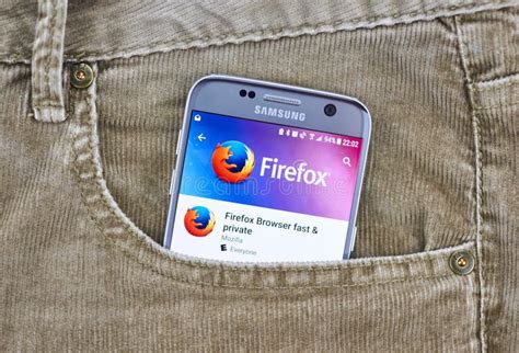 Firefox Mobile Browser On A Cellphone Screen Editorial Stock Image Image Of Application