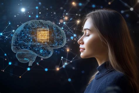 Ai Circuits Ai Integration Ai Neural Digital Brain And Cognitive Glow Female Profile With