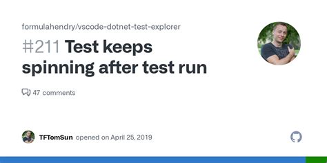 Test Keeps Spinning After Test Run · Issue 211 · Formulahendryvscode