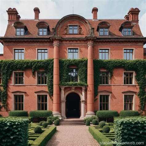 Victorian Manor House with IvyCovered Red Bricks | Stable Diffusion Online