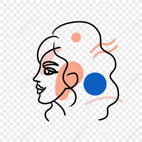 여자 일러스트 아바타를 설정하는 선 색 블록디자인콜라주 Png 일러스트 무료 다운로드 Lovepik