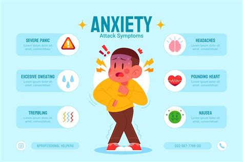 Plantilla De Infografía De Ansiedad Plana Vector Premium