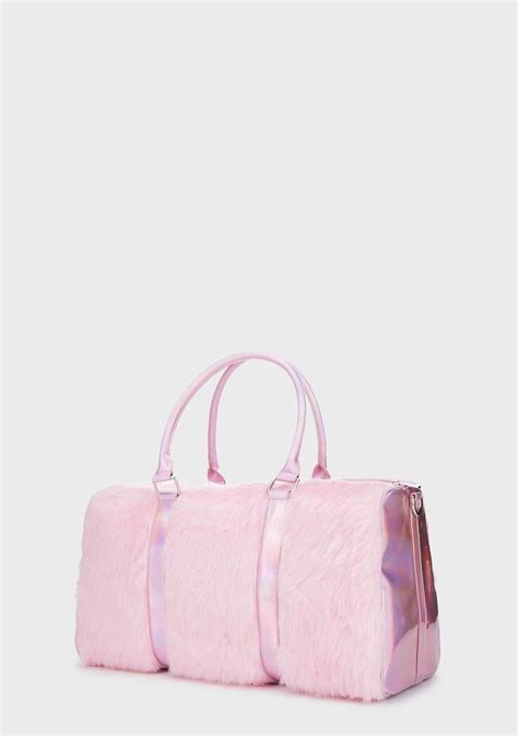 Sugar Thrillz Faux Fur Weekender Bag Pink Pink Bag Weekender Bag Bags