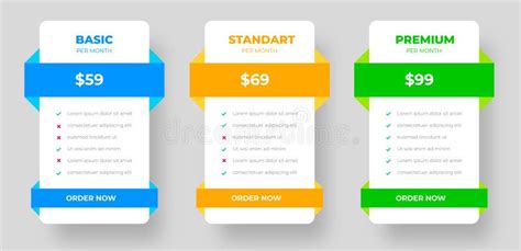 Pricing Plans Table And Pricing Chart Price List For Web Or App