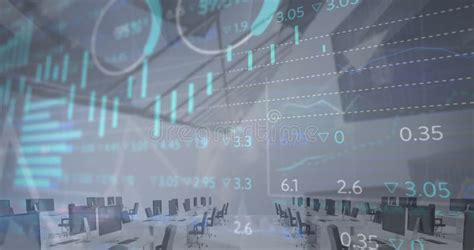 Image Of Statistical And Stock Market Data Processing Over Empty Office