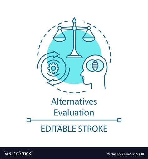 Alternatives Evaluation Turquoise Concept Icon Vector Image