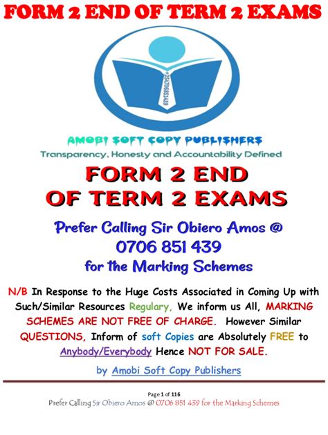 Fillable Online High School Cre Notes Form 2 Pdf Kcsepdf Co Ke Fax
