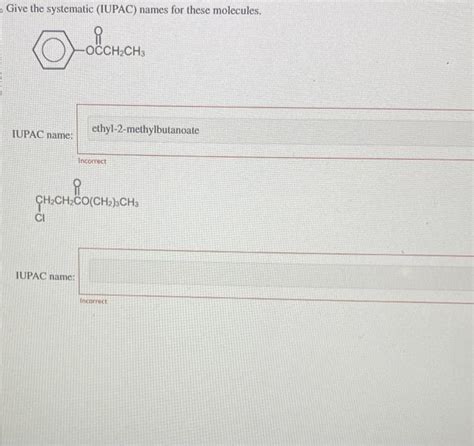 Solved Give The Systematic Iupac Names For These