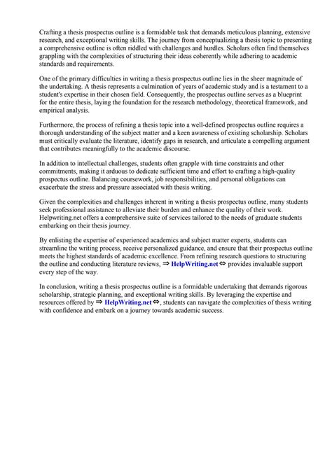 Thesis Prospectus Outline By Keuka College Issuu