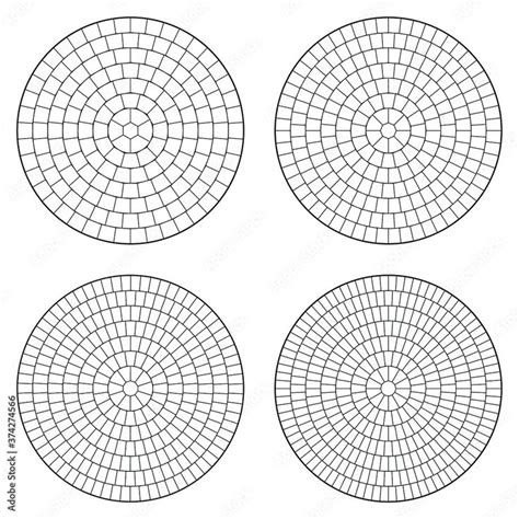 Set Of Circular Tiles Flooring In Vector Hexagon Octagon Decagon And Dodecagon Paving Texture