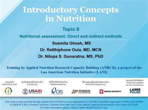 Ppt Of Learning Module 6 Nutritional Assessment Direct And Indirect