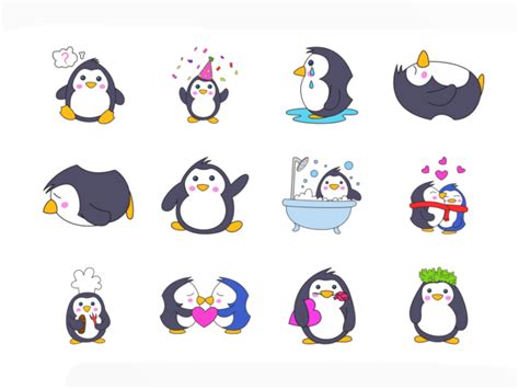 Cute Penguin Emoji Cute Penguins Cute Penguins