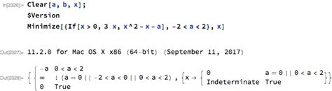 Mathematical Optimization Minimizing A Conditional Function With