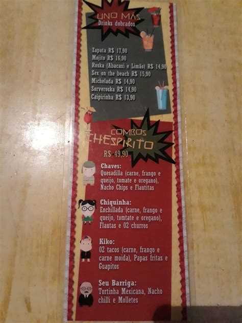 Menu Em Guapo Mexican Bar Restaurante Mexicano Salvador