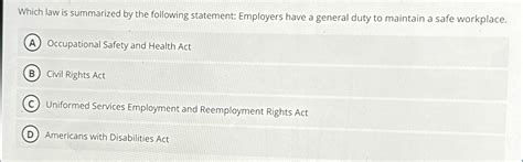 Solved Which Law Is Summarized By The Following Statement Chegg