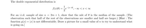 Solved The Double Exponential Distribution Is