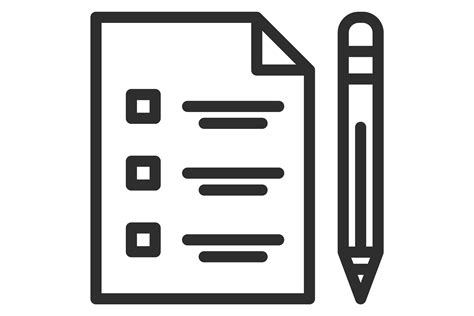 Checklist Line Icon Test Or Exam Sheet Graphic By Microvectorone Creative Fabrica