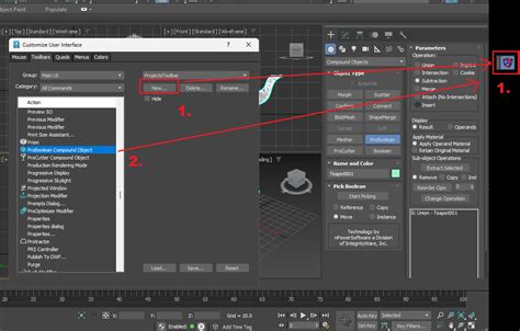 proboolean and other functions as a shortcut in 3ds max