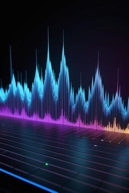 Colorful 3d Audio Spectrum Visualization Vertical Composition Premium