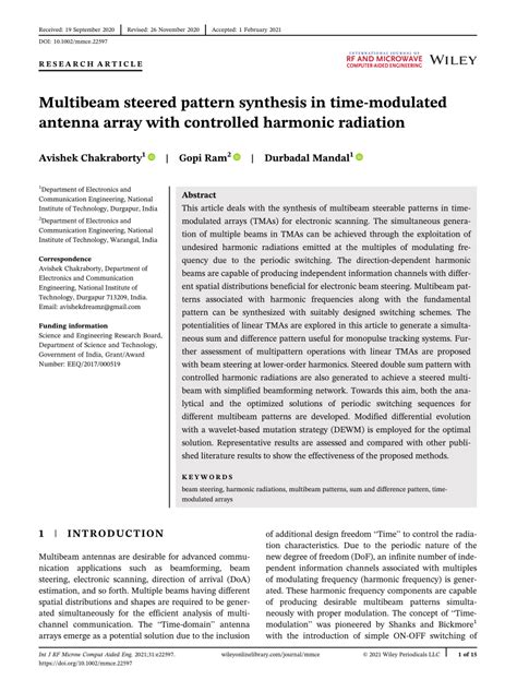 Multibeam Steered Pattern Synthesis In TimeModulated Antenna Array With Controlled Harmonic