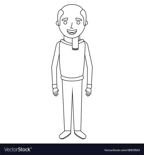Old Man Grandfather Character Standing Royalty Free Vector