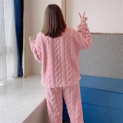 곰주머니 꽈배기 겨울 극세사 보온 수면 잠옷 파자마
