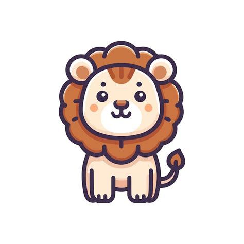 Icono De León De Dibujos Animados Vector De Personajes Vector Premium