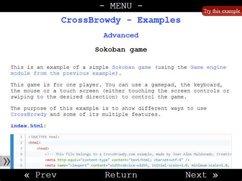 Crossbrowdy Examples Advanced Sokoban Game