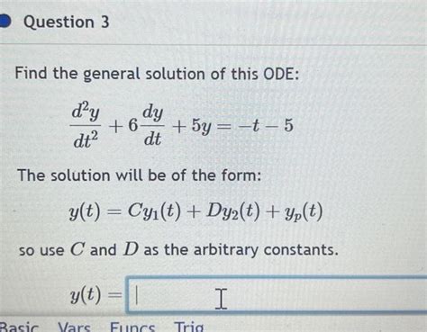 Solved Find The General Solution Of This ODE Chegg