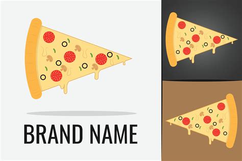 Pizza Slice Logo Logotype Fast Food Pizzeria Cafe Delivery Cheese