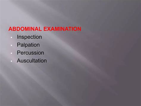 Abdominal Examination Ppt