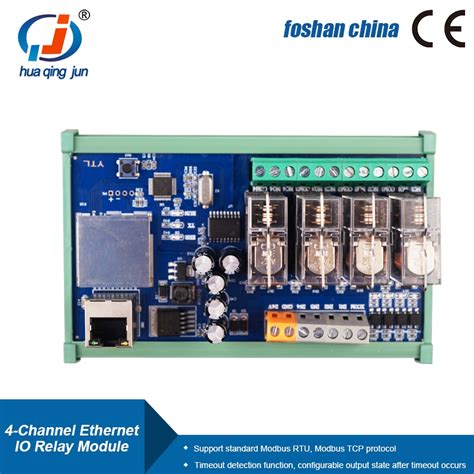 Huaqingjun Channel Relay Module Ethernet DI DO Modules RJ Modbus TCP LAN IO Board For PLC