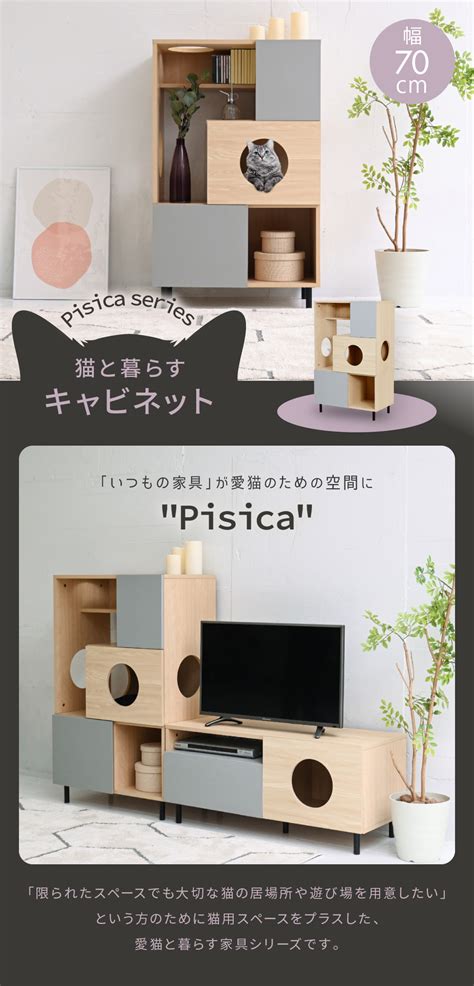 猫 家具 おしゃれ 収納棚キャットウォーク 棚ペット用品 収納 キャットクローゼット 猫用トイレ 隠せる 収納ラック キャットタワー 幅 70