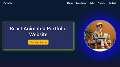 build and deploy react animated portfolio website in hindi animation