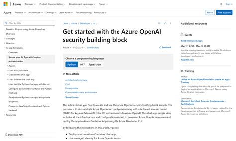 Microsoft | Secure your AI App with keyless authentication | Learn