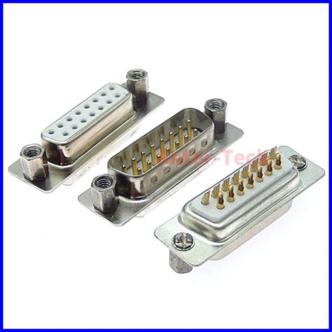 2pcs Db15 15 Pinos F Mea Para Macho Solda Tipo Adaptador Conector Db 15