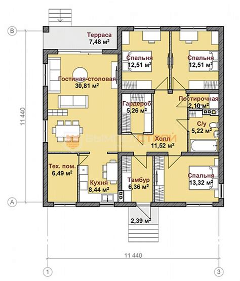 Проект дома из блоков одноэтажный до 100 кв м