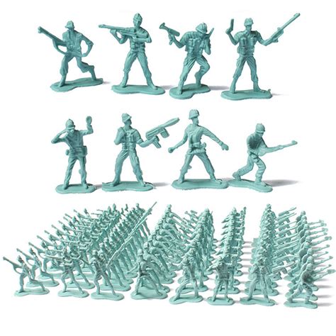 Kitem 100pcs Soldier Model Army Men Toy Soldiers Playset For
